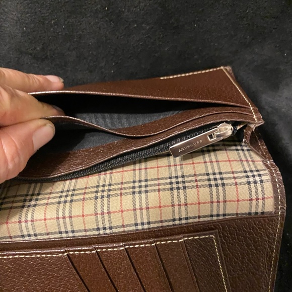 Burberry | Bags | Burberry Brown Leather Long Wallet | Poshmark
